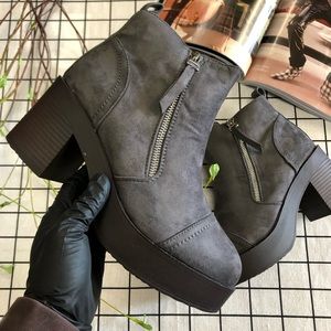 Nordstrom | Shoes | Gray Suede Womens Platform Ankle Booties Boots ...